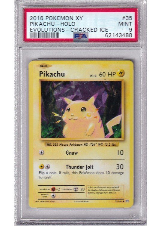 Pikachu - Cracked Ice Holo PSA 9 - Gradede pokemon kort på Pokemons.dk