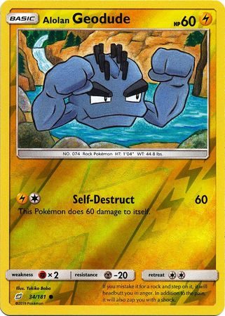 Alolan Geodude - 34/181 - Reverse - Pokemon enkeltkort fra S&M Team Up