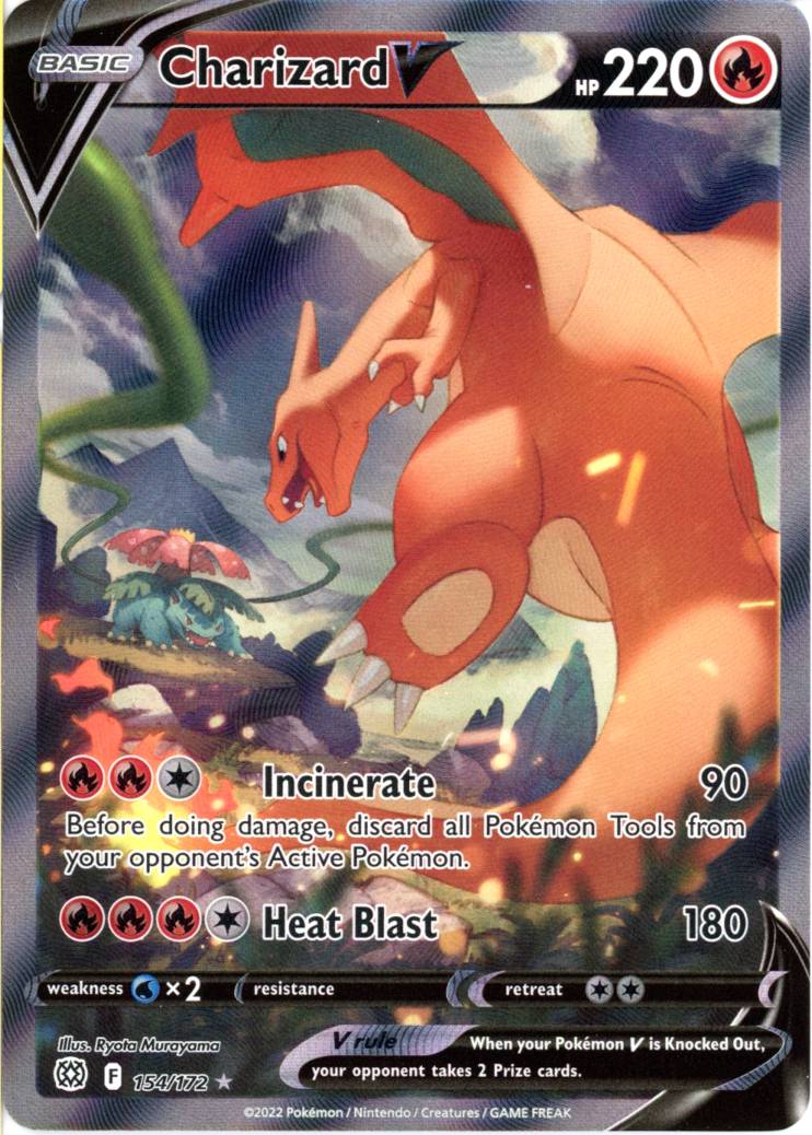 Charizard V - 154/172 - Pokemon enkeltkort fra SWSH Brilliant Stars