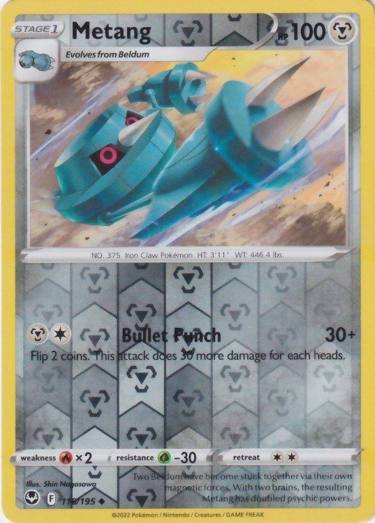 Metang 118/195 Reverse - Pokemon enkeltkort fra SWSH Silver Tempest