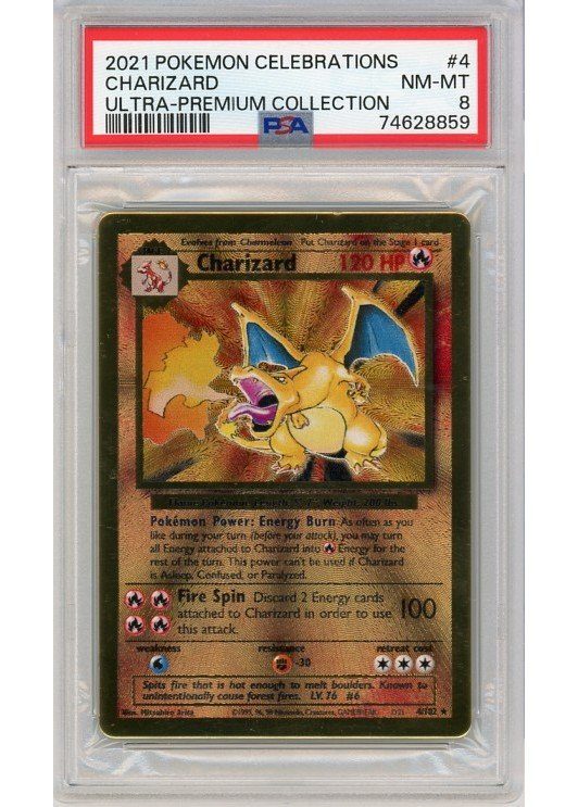 Charizard - Metal kort - Celebration UPC PSA 8 - Gradede pokemon kort ...