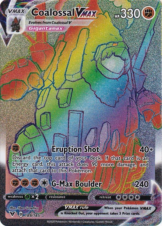 Coalossal VMAX 189/185 - Pokemon enkeltkort fra SWSH Vivid Voltage