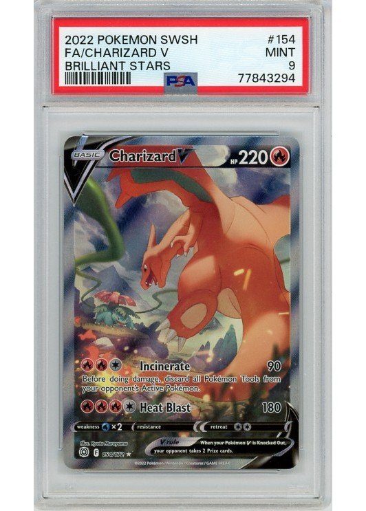 Charizard V PSA 9 - Gradede pokemon kort på Pokemons.dk