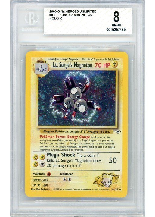 Lt. Surge's Magneton BGS 8 - Gradede pokemon kort på Pokemons.dk