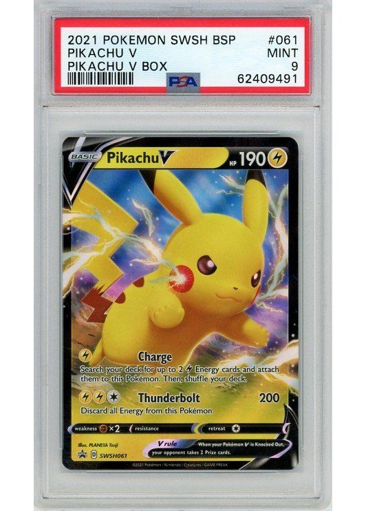Pikachu V PSA 9 - Gradede pokemon kort på Pokemons.dk