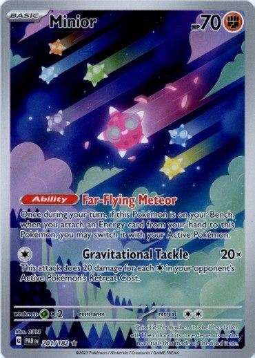 Minior 201/182 - Pokemon enkeltkort fra SV04 Paradox Rift