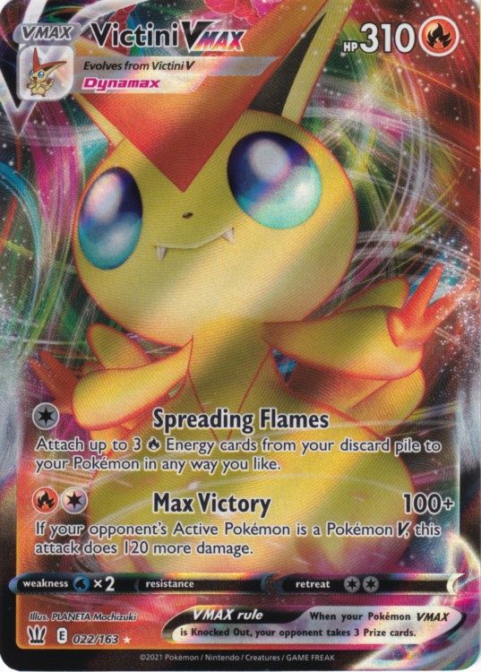 Victini VMAX 022/163 - Pokemon enkeltkort fra SWSH Battle Styles