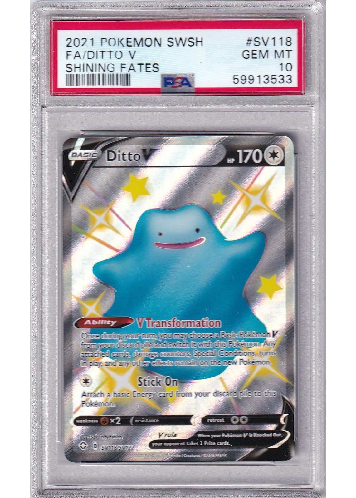 Ditto V PSA 10 - Gradede pokemon kort på Pokemons.dk