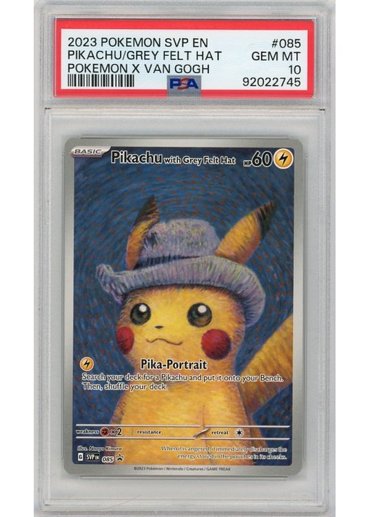 Pikachu with Grey Felt Hat PSA 10 - Gradede pokemon kort på Pokemons.dk