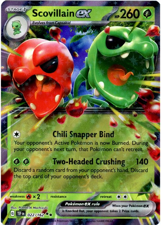 Scovillain ex 022/162 - Pokemon enkeltkort fra SV05 Temporal Forces