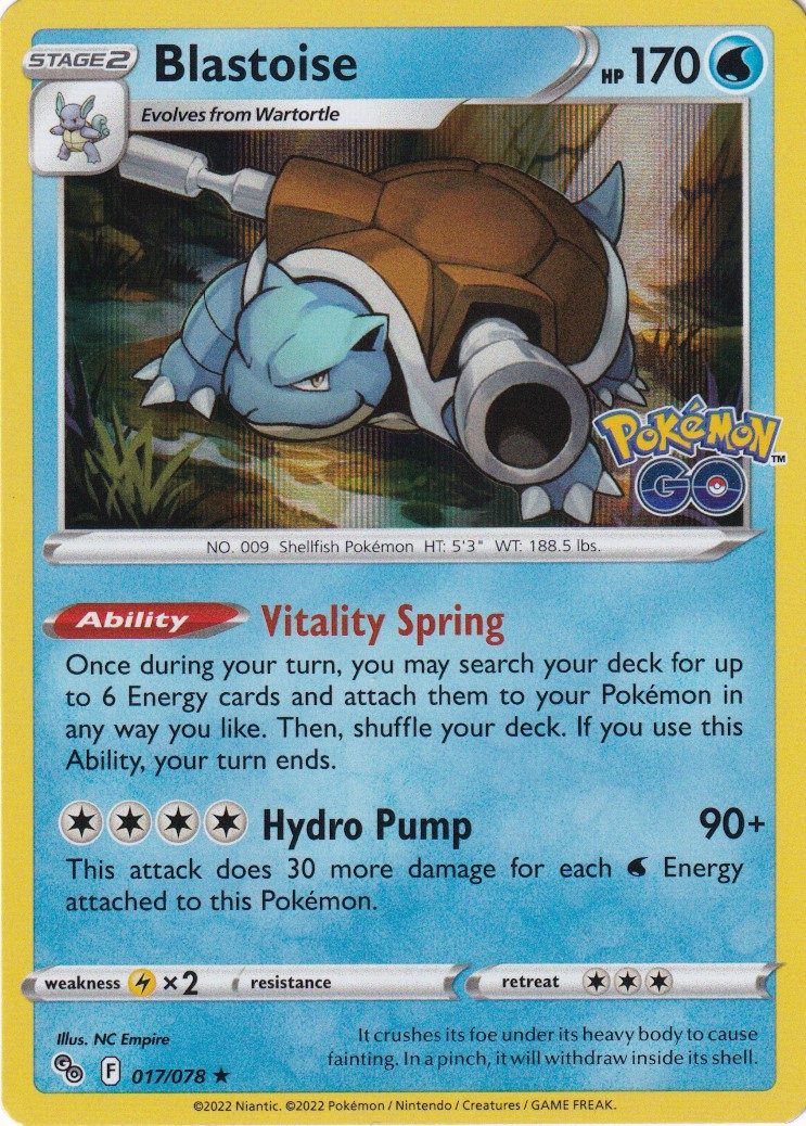 Blastoise - 17/078 (Holo) - Pokemon enkeltkort fra SWSH Pokemon GO TCG