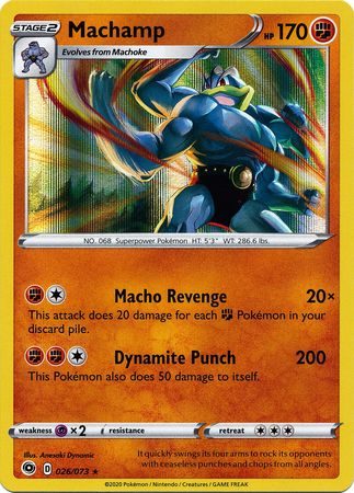 Machamp 026/073 (Holo) - Pokemon enkeltkort fra SWSH Champion's Path
