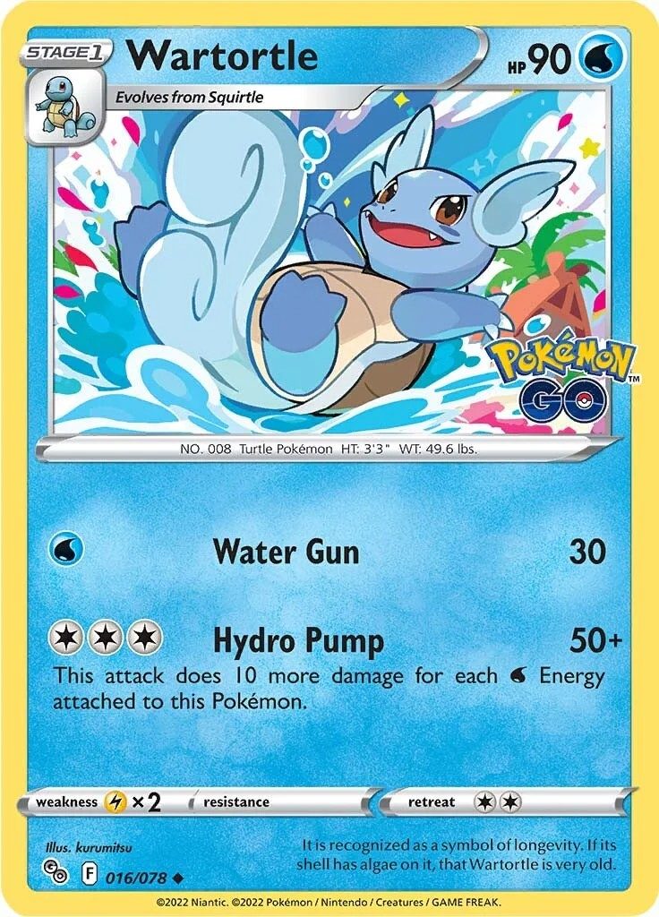 Wartortle - 16/078 - Pokemon enkeltkort fra SWSH Pokemon GO TCG