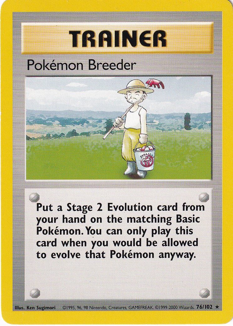 Pokémon Breeder - 76/102 - 4th Print - Pokemon enkeltkort fra Base Set