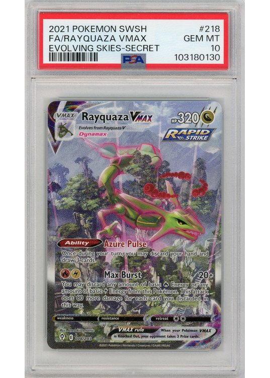 Rayquaza VMAX PSA 10 - Gradede pokemon kort på Pokemons.dk
